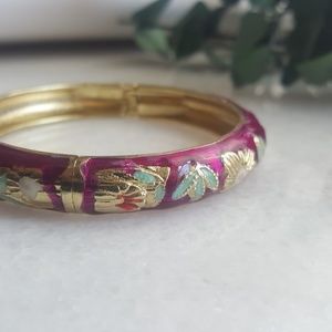 Jewelry | Raspberry Enamel Floral Bracelet | Poshmark